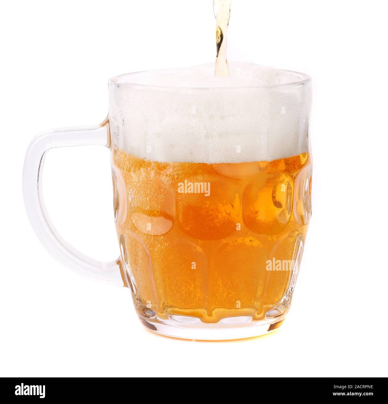 Pouring a pint of beer, isolated on white Stock Photo - Alamy