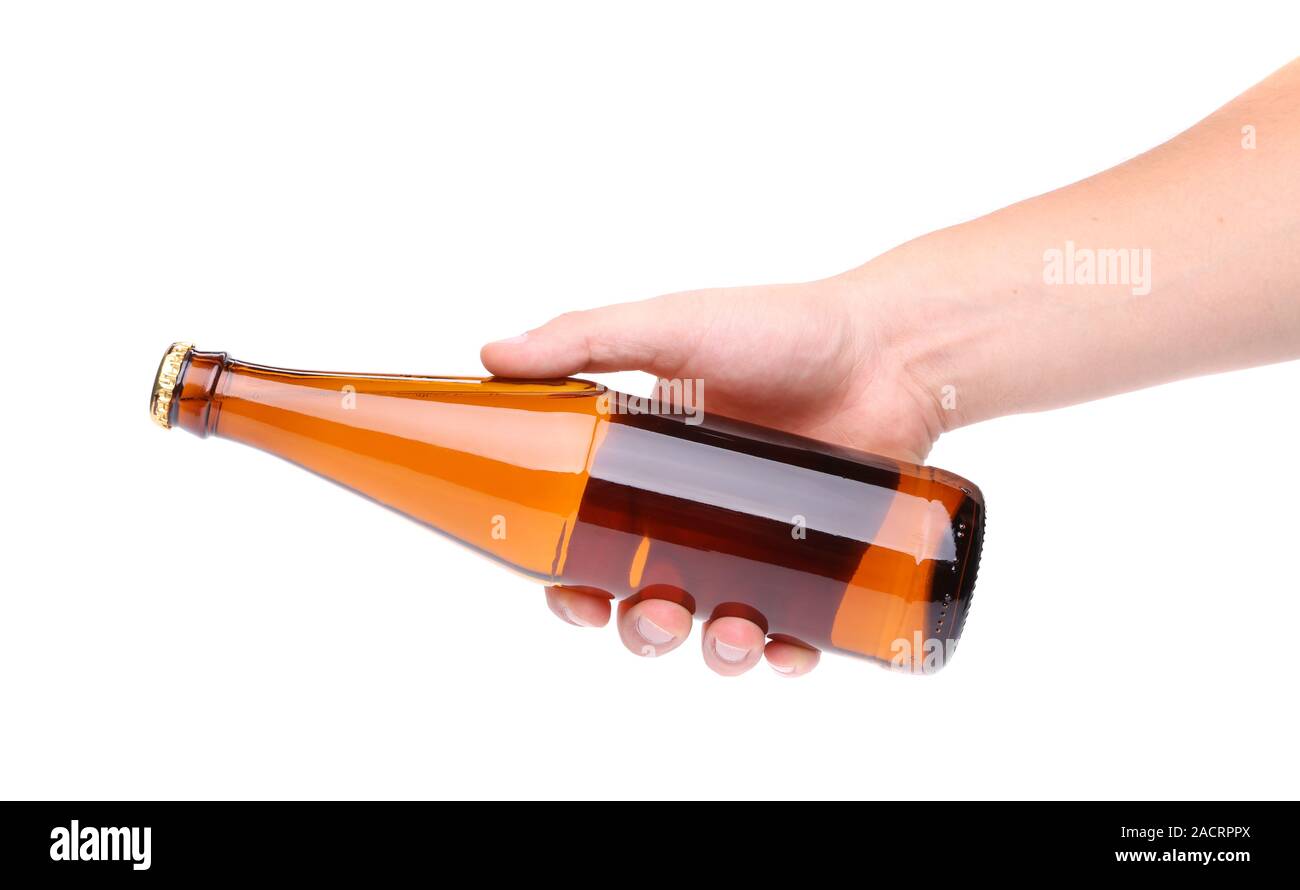 Bottle of beer and hand Stock Photo - Alamy