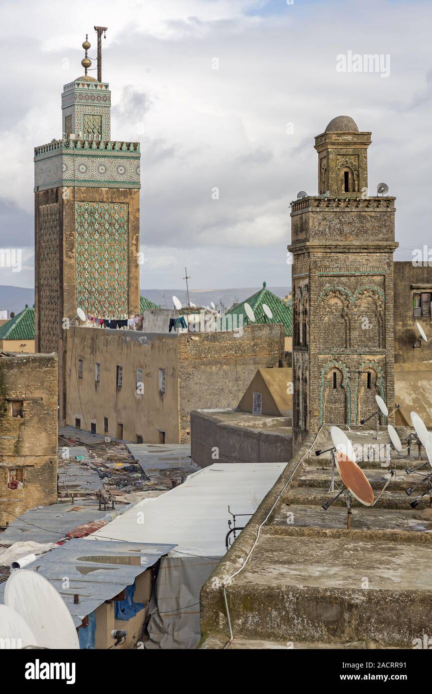 Mosques in the city of Fes in Morocco Stock Photo - Alamy
