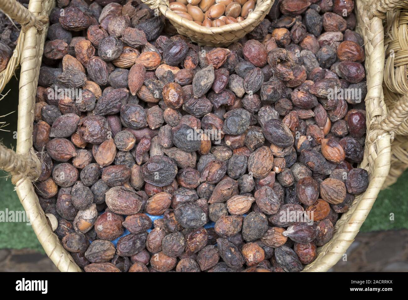 Argan nuts on a market in Morocco Stock Photo - Alamy