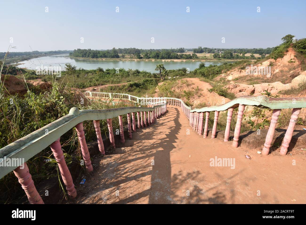 Stairs towards the Gangani ravines at the bank of the river Shilabati ...