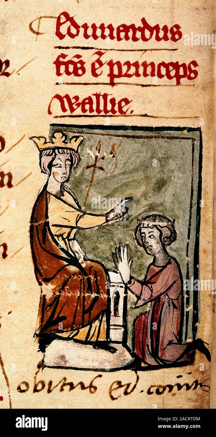 Edward I and his son Miniature only Edward of Caernarvon Edward II ...