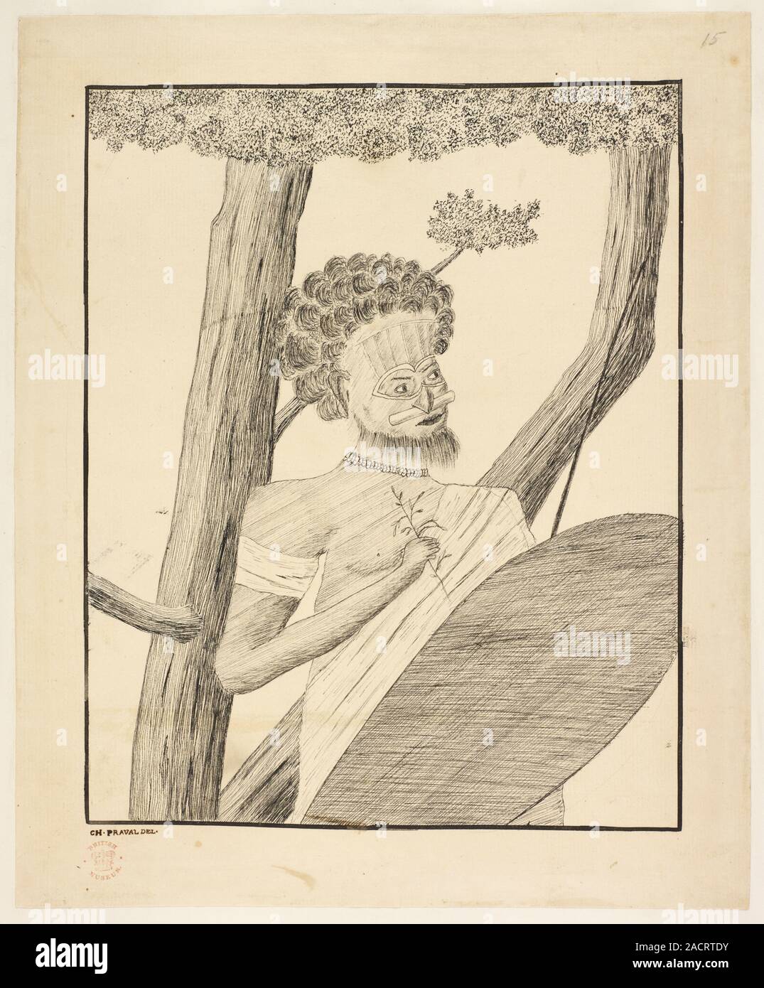 An Australian Aborigine Drawing No.15 A portrait of an Australian ...