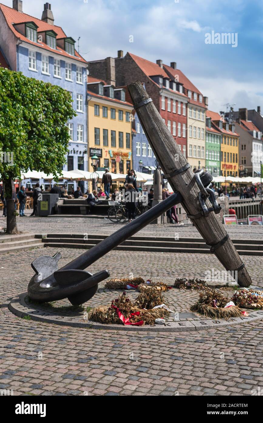 Anchor Copenhagen, view of the Memorial Anchor commemorating civilian ...