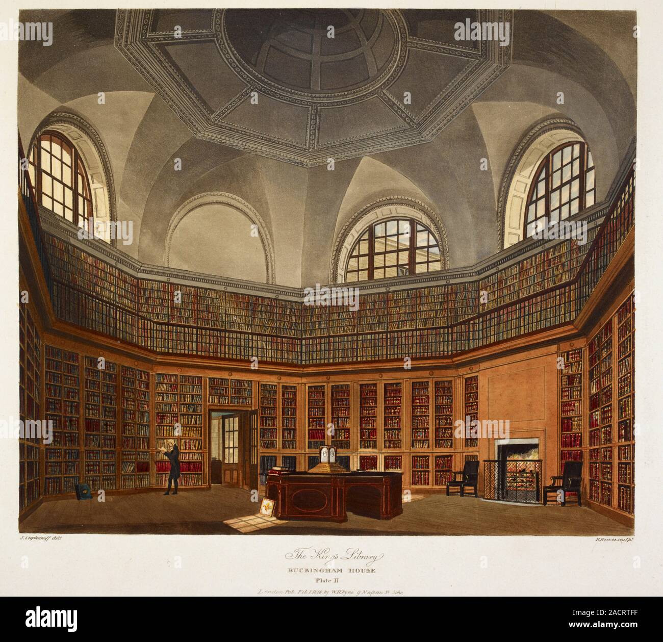 The King's Library Buckingham House. Colour illustration / plate ...