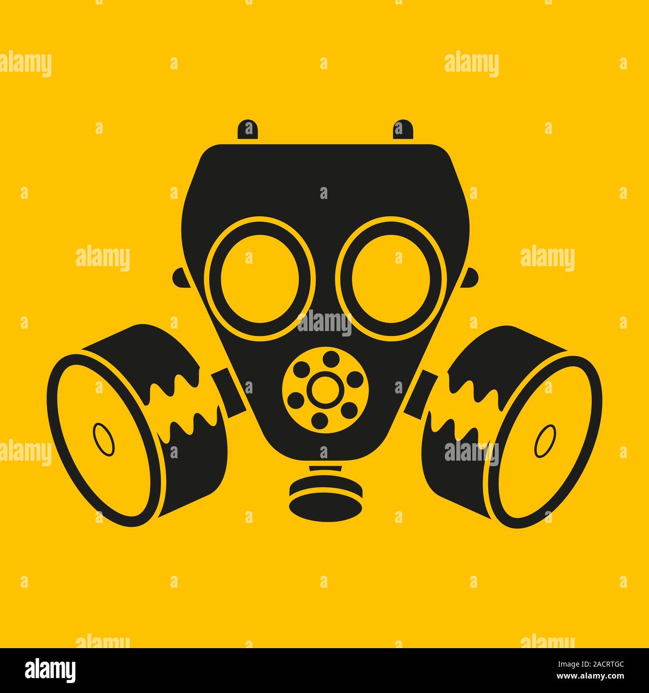 Gas Mask Vector Icon For Web Design And Desktop. Chemical Attack ...