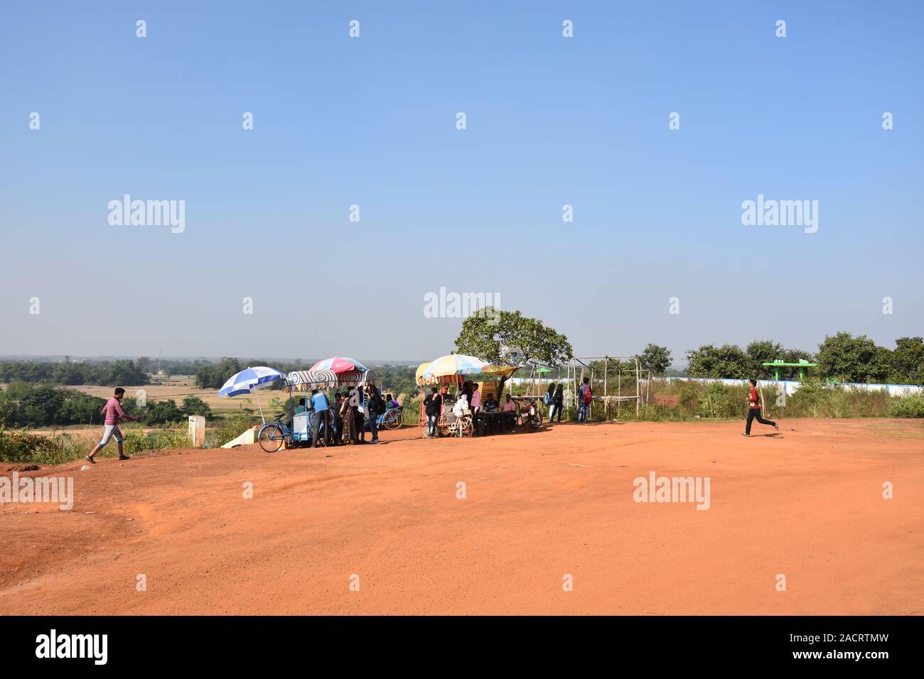 Viewpoint and car park of the Gangani ravines at the riverbank of ...