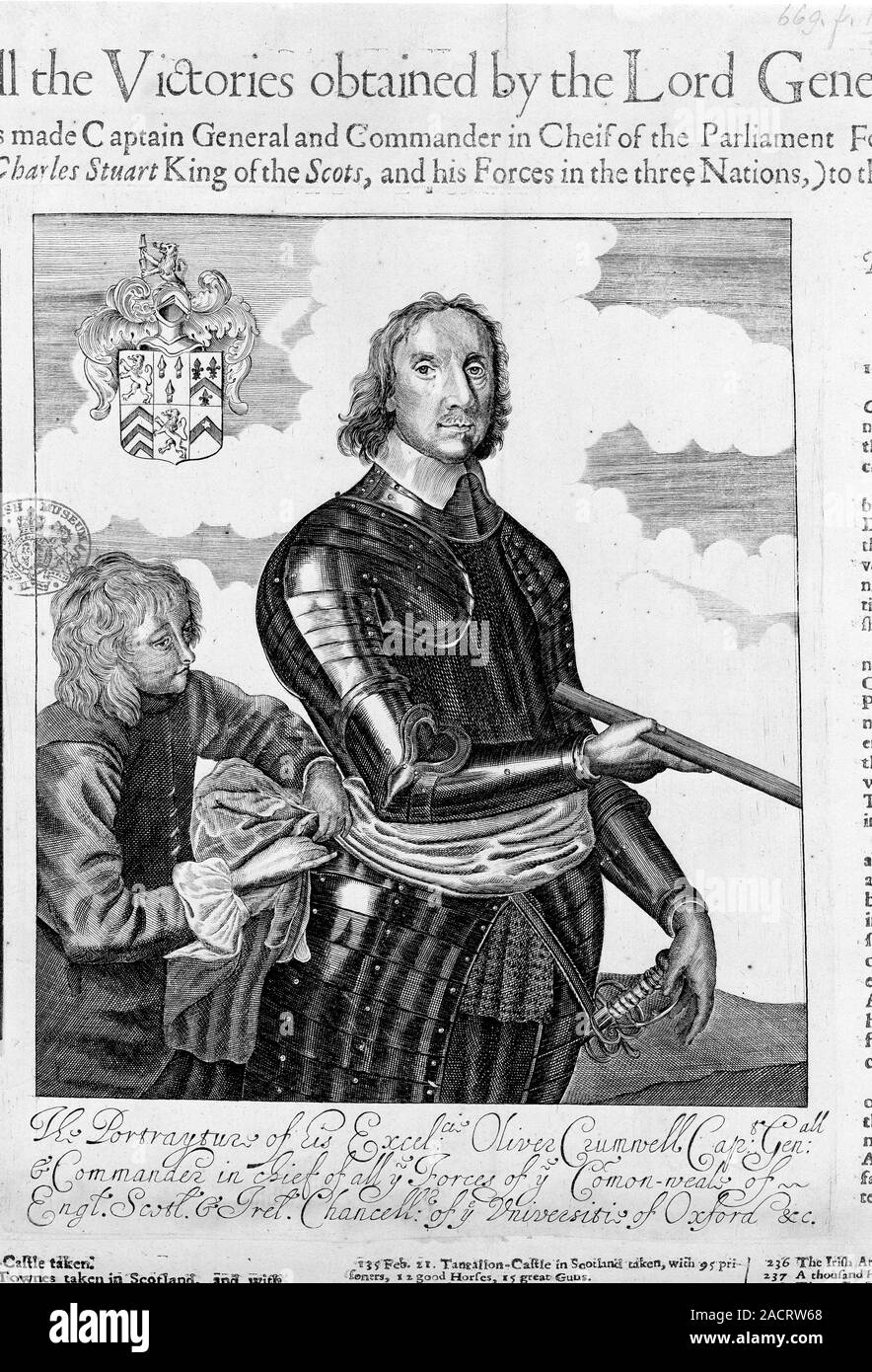 Oliver Cromwell (1599-1658). English soldier and statesman. Portrait as ...