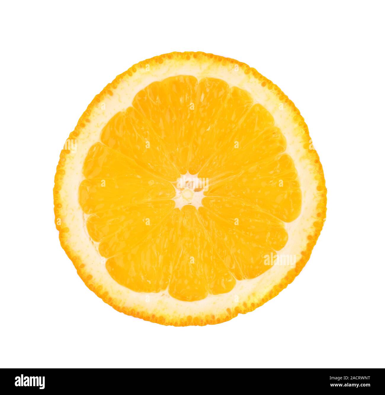 Cut orange isolated on a white background Stock Photo - Alamy