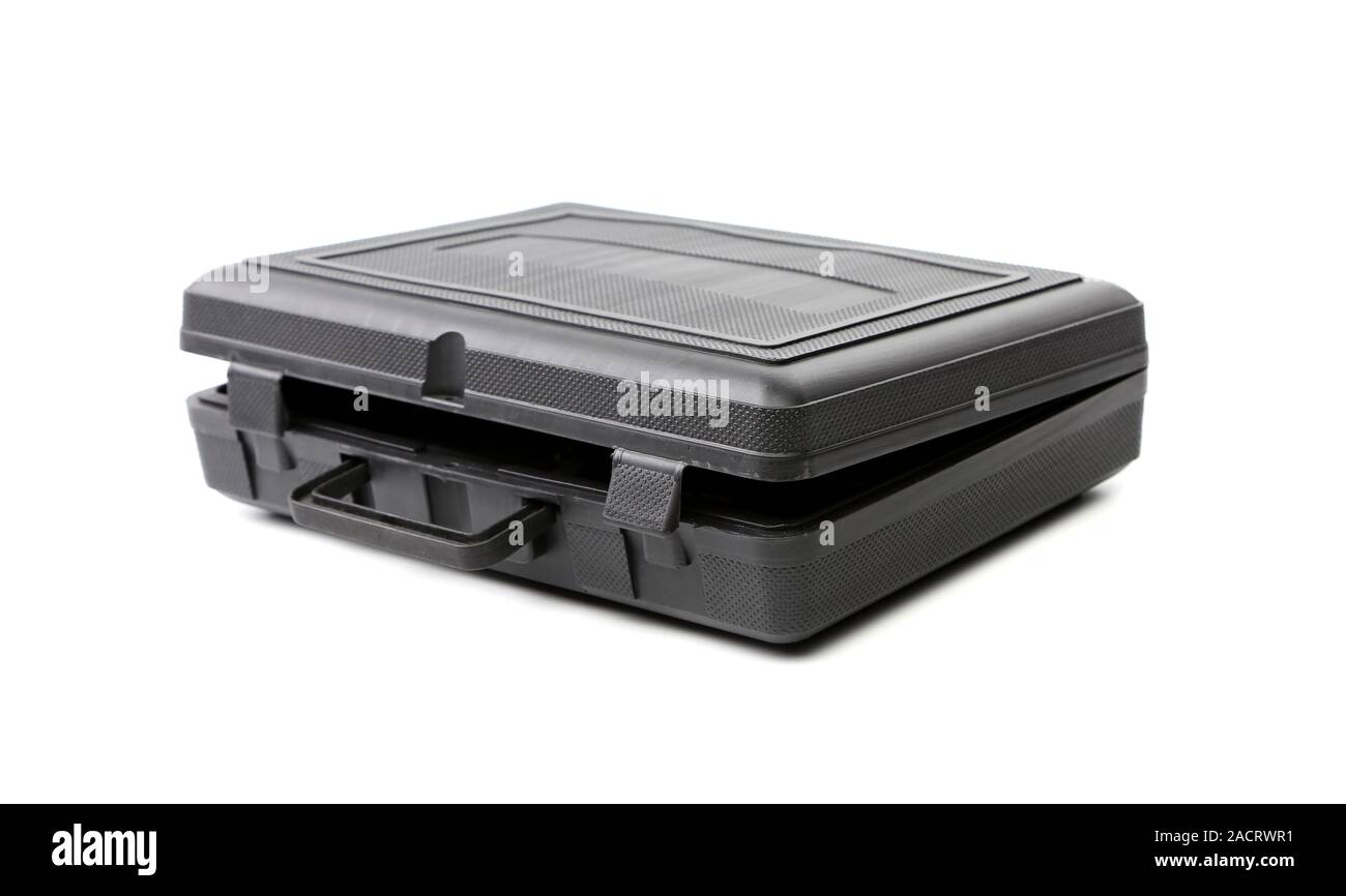 Opened black plastic case Stock Photo - Alamy