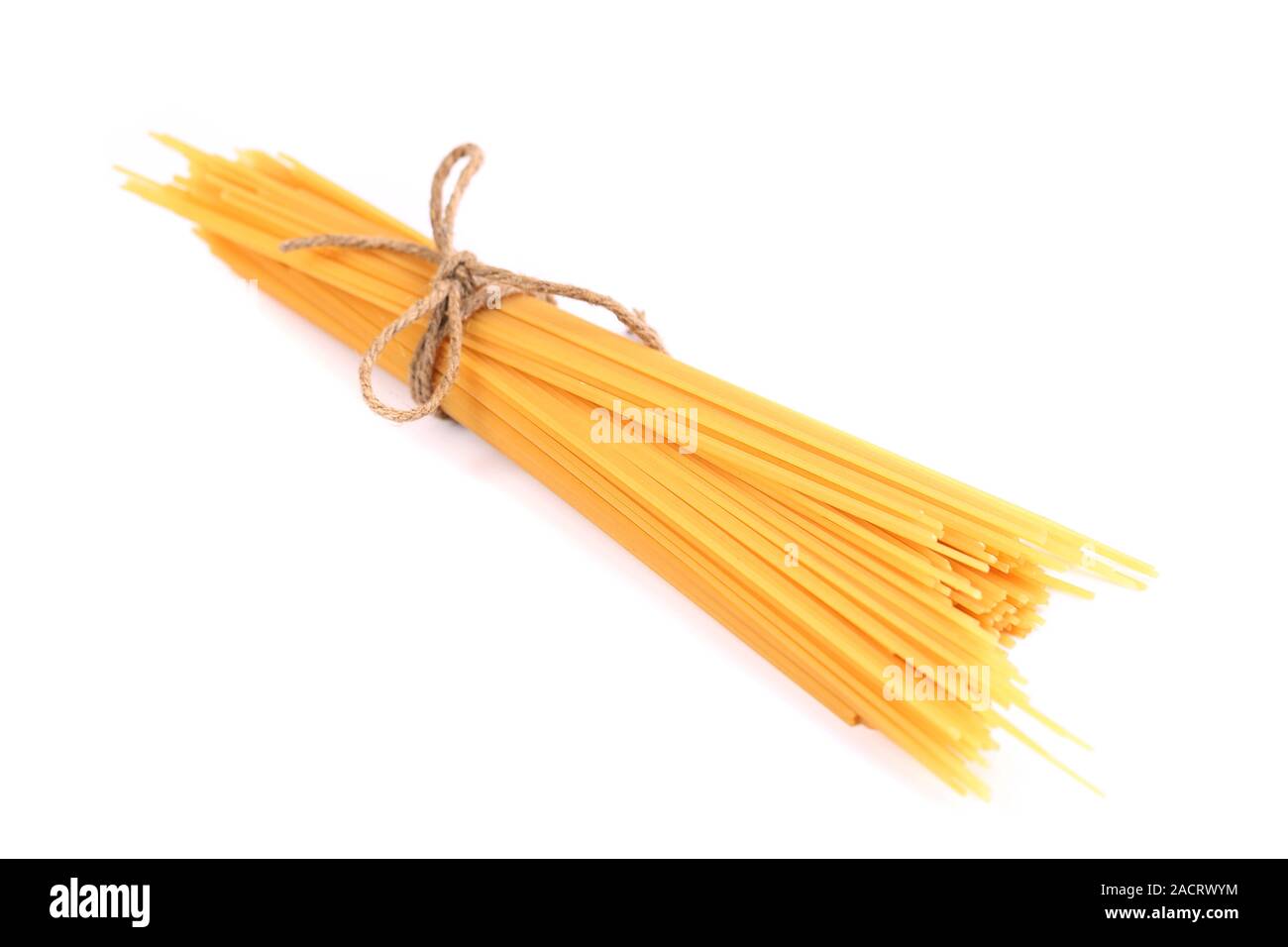 Bunch of spaghetti isolated on white background Stock Photo - Alamy