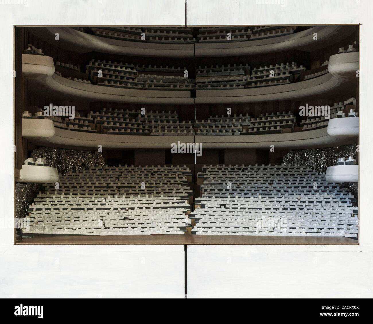 Acoustic test model for seating in a theatre. Photographed at the ...