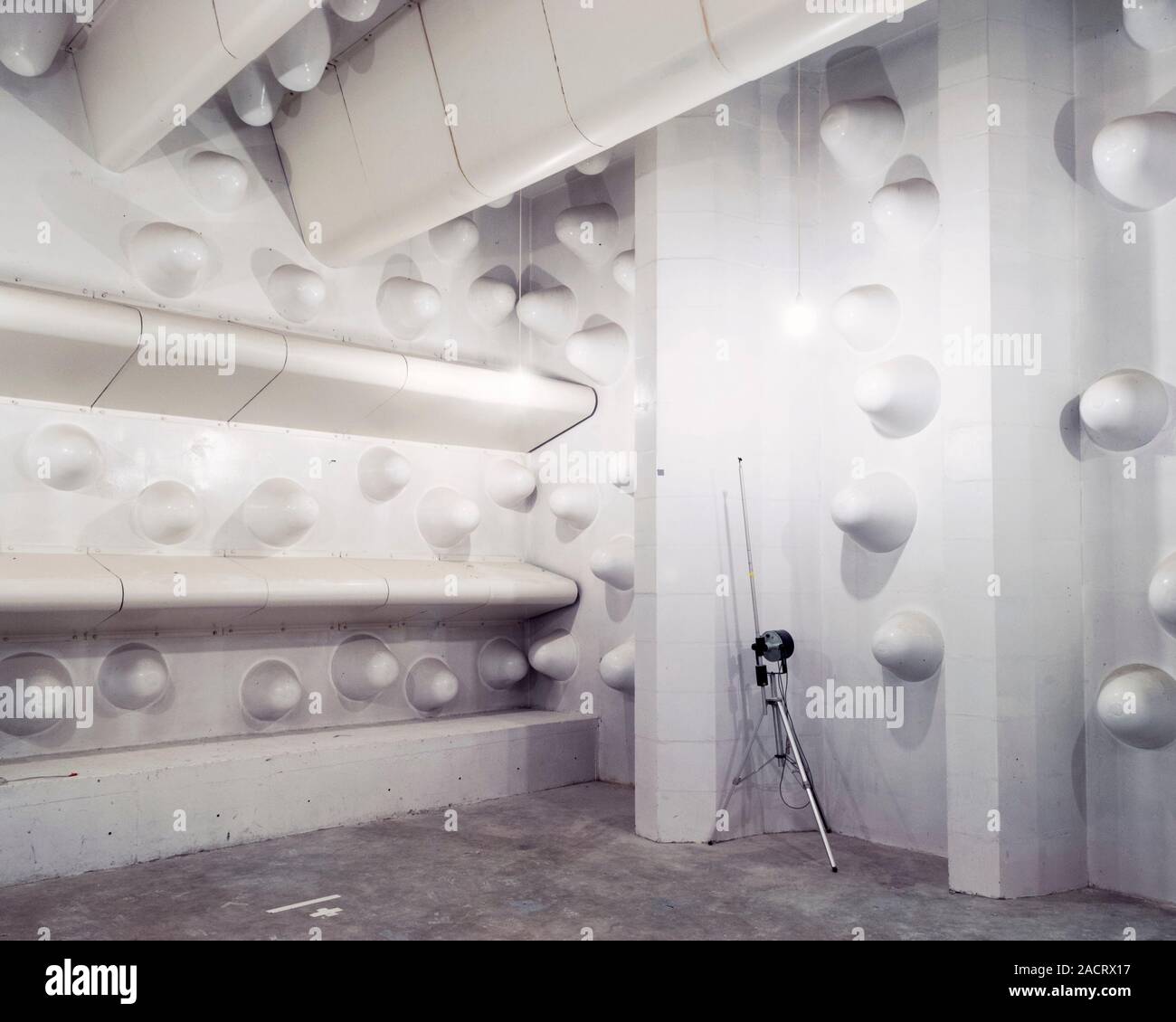 Resonance chamber, acoustics research. The surfaces of this chamber are ...