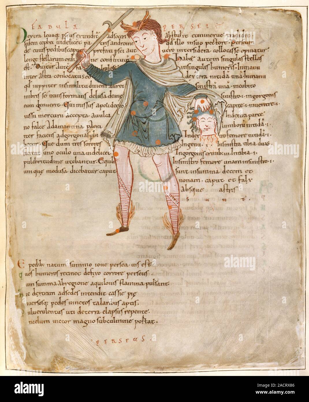 Perseus with Gorgon's head (Whole folio) Illustration of the ...