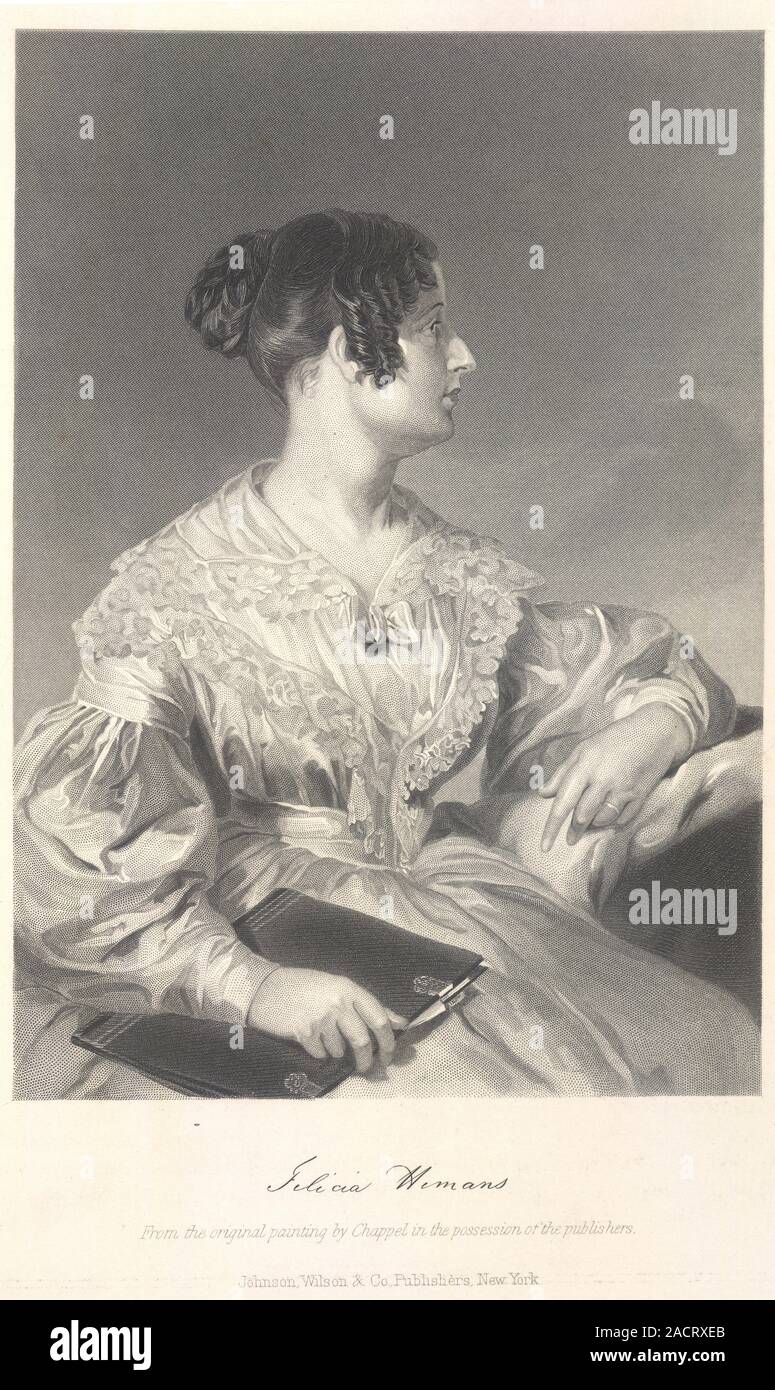 Felicia Dorothea Hemans (1793-1835). English poet. Portrait from the ...