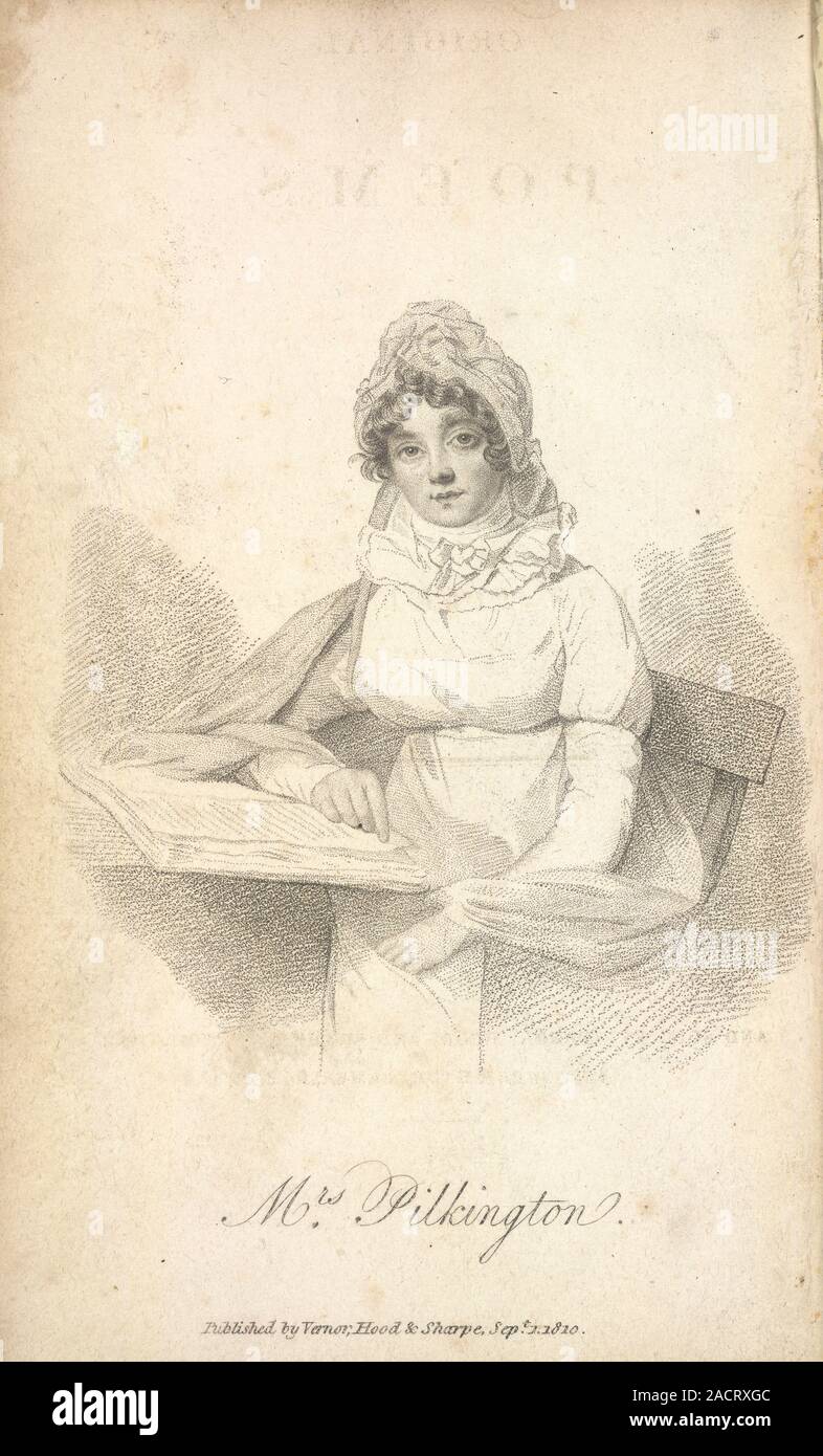 Mrs Mary Hopkins Pilkington (1766-1839). British poet. Portrait. Image ...