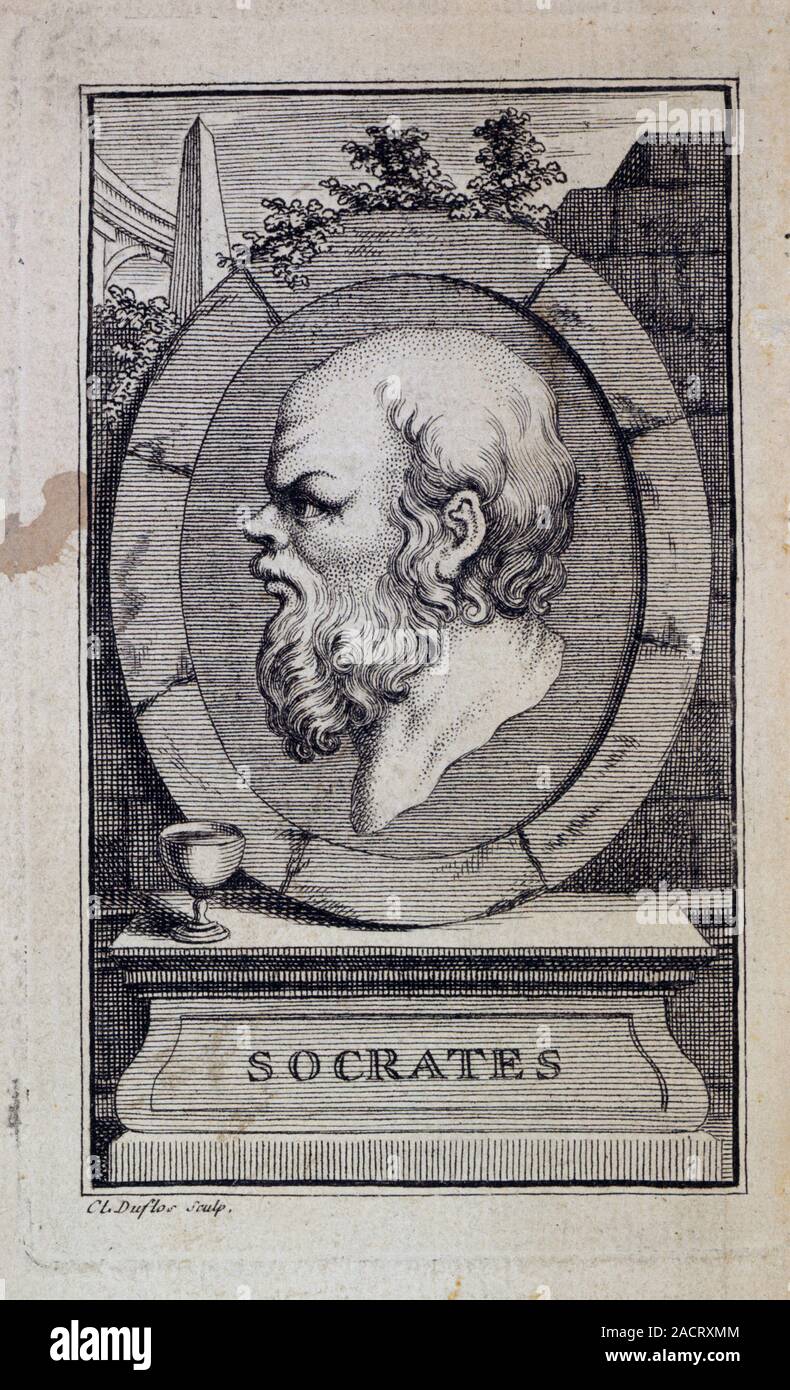 Socrates (469-399 B.C.). Greek philosopher. Portrait. Image taken from ...