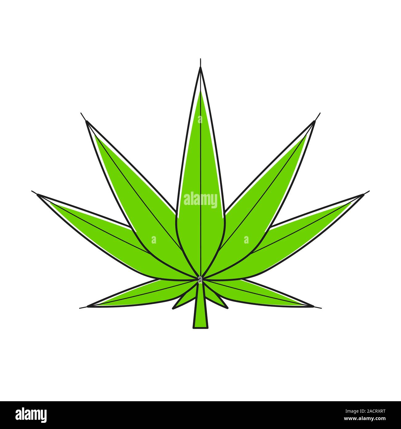 Green Cannabis marijuana Hemp Leaf Flat Vector Icon For Apps Stock ...