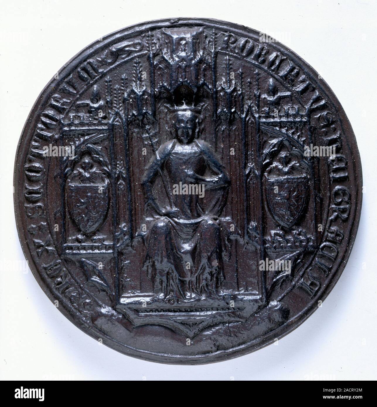 Seal of Robert II of Scotland Obverse of seal Impression of the seal of ...
