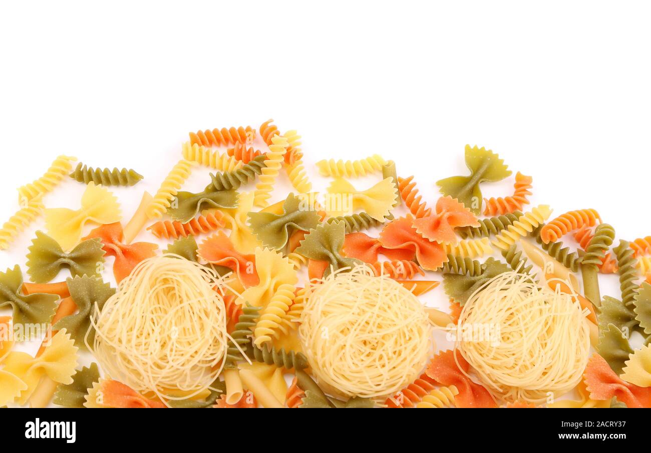 different pasta in three colors Stock Photo - Alamy