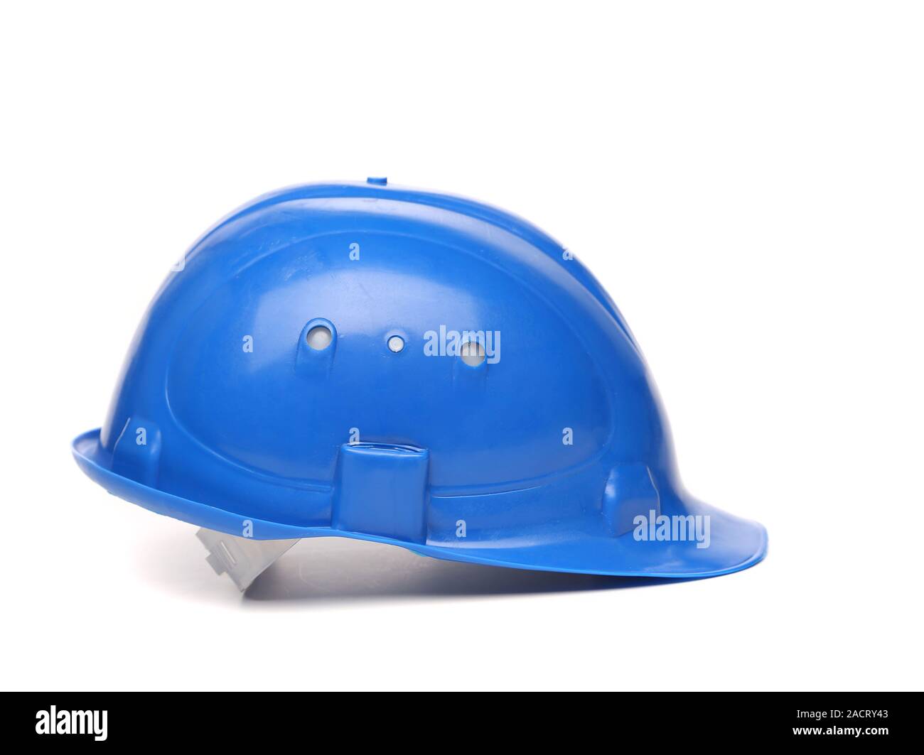 Blue hard hat isolated on a white background Stock Photo - Alamy