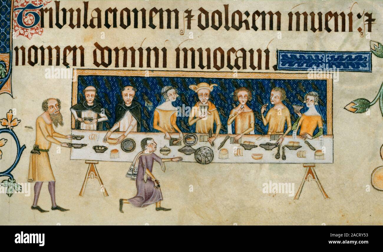 Sir Geoffrey Luttrell at table Lower margin Sir Geoffrey Luttrell is ...