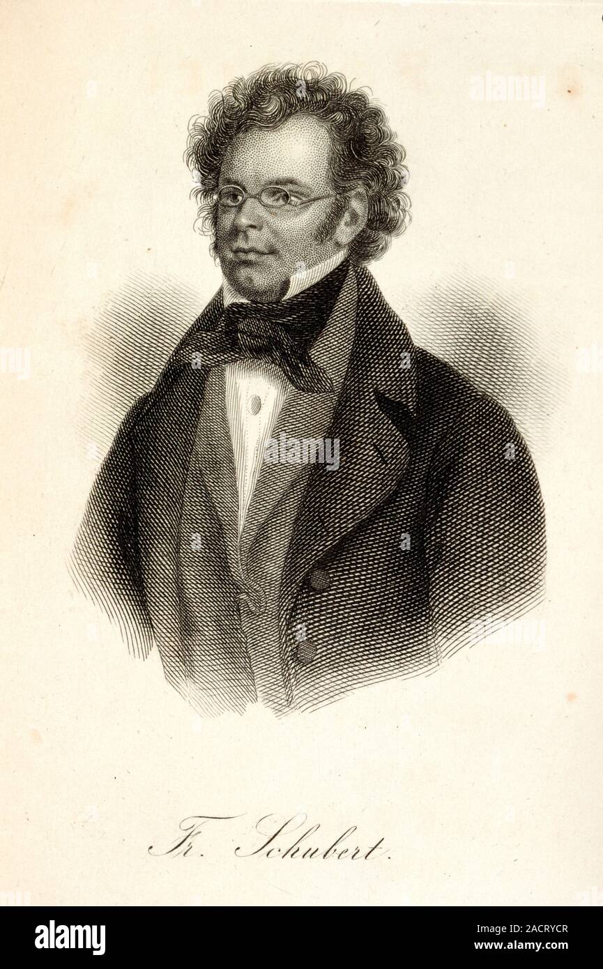 Franz Peter Schubert (1797-1828), Austrian composer. Portrait. Image ...