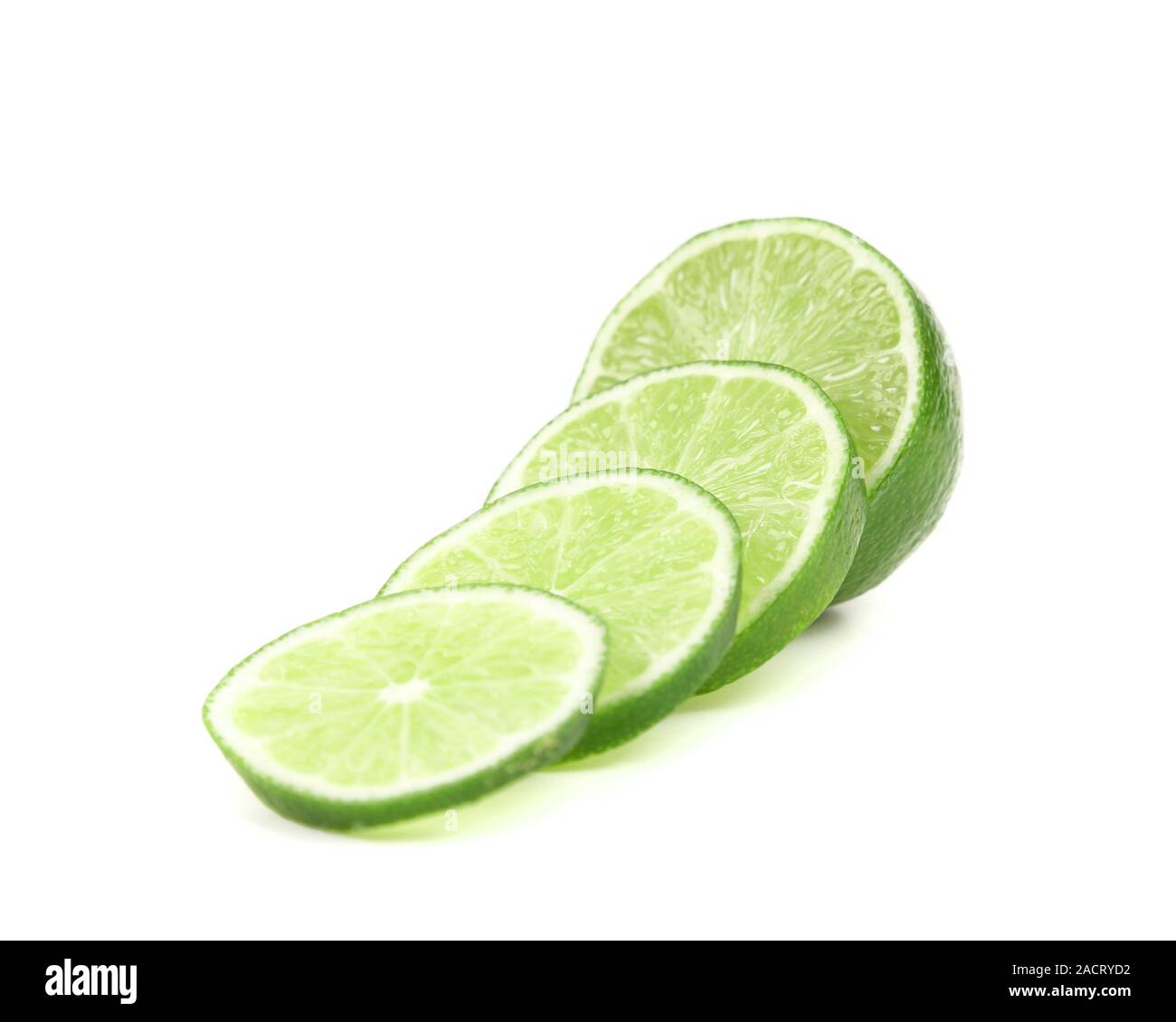 Limes whole sliced on white hi-res stock photography and images - Alamy