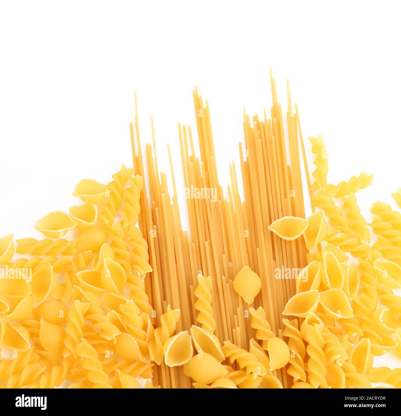 Yellow Italian pasta in different forms Stock Photo - Alamy