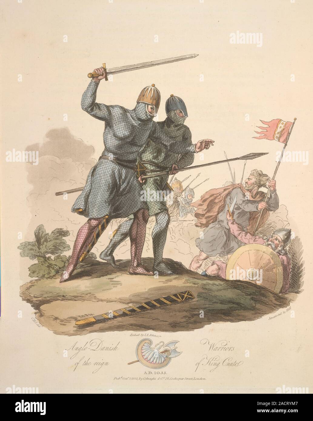 Anglo-Danish warriors of the reign of King Cnut. Anno 1085. Image taken ...