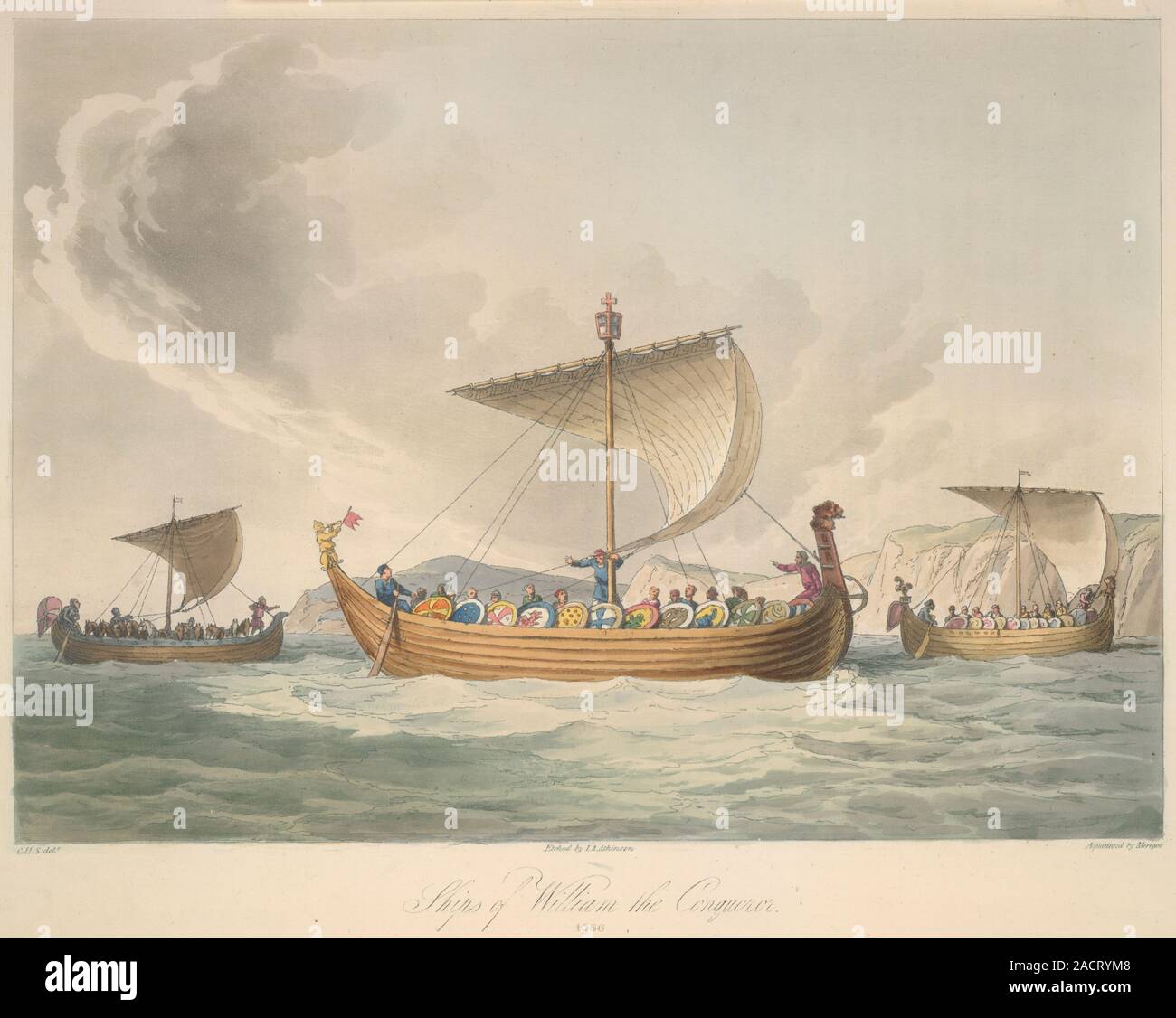 The Norman fleet of William the Conqueror. Anno 1066. Image taken from ...