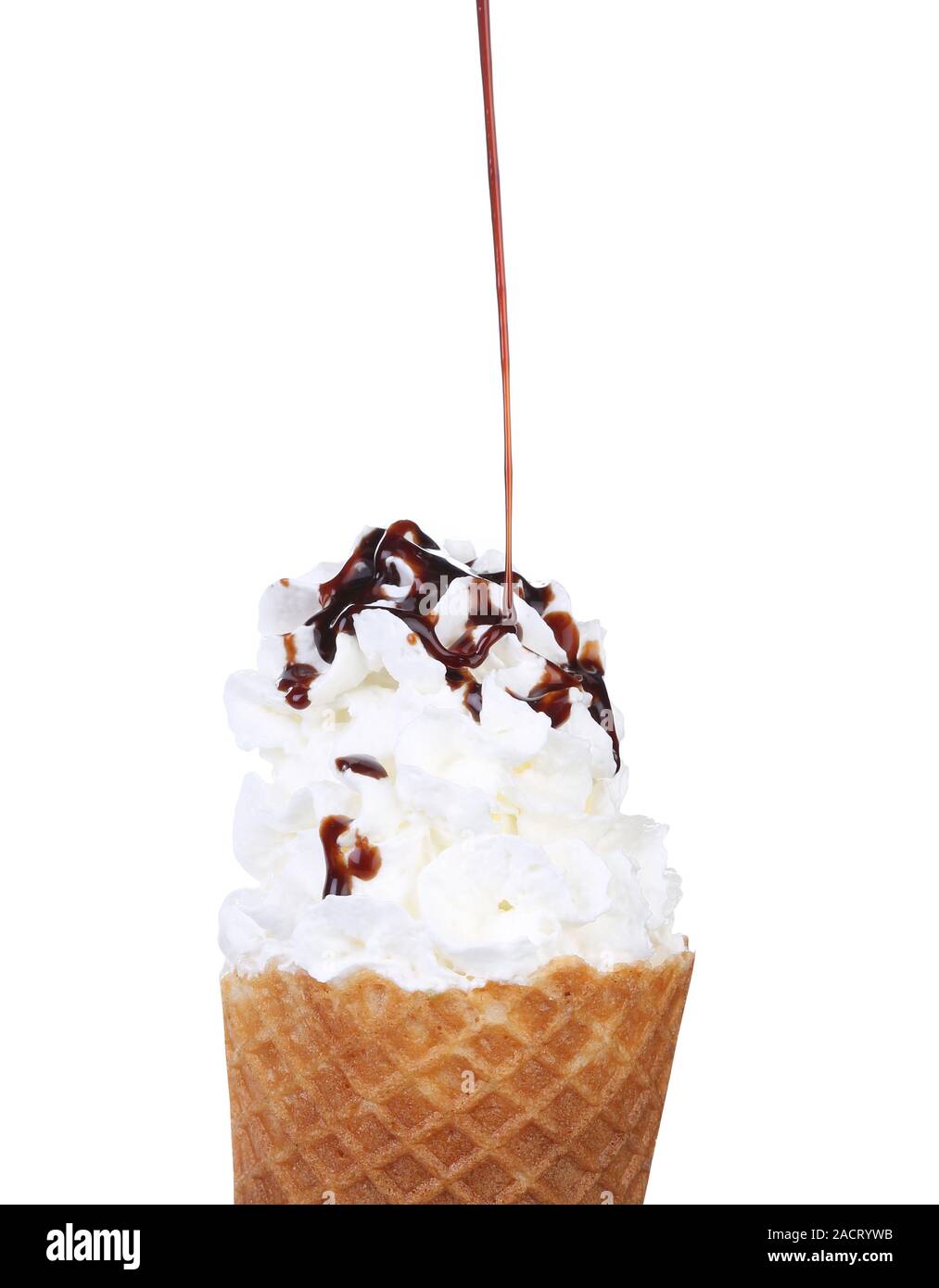 Soft serve ice cream. Topping chocolate Stock Photo - Alamy