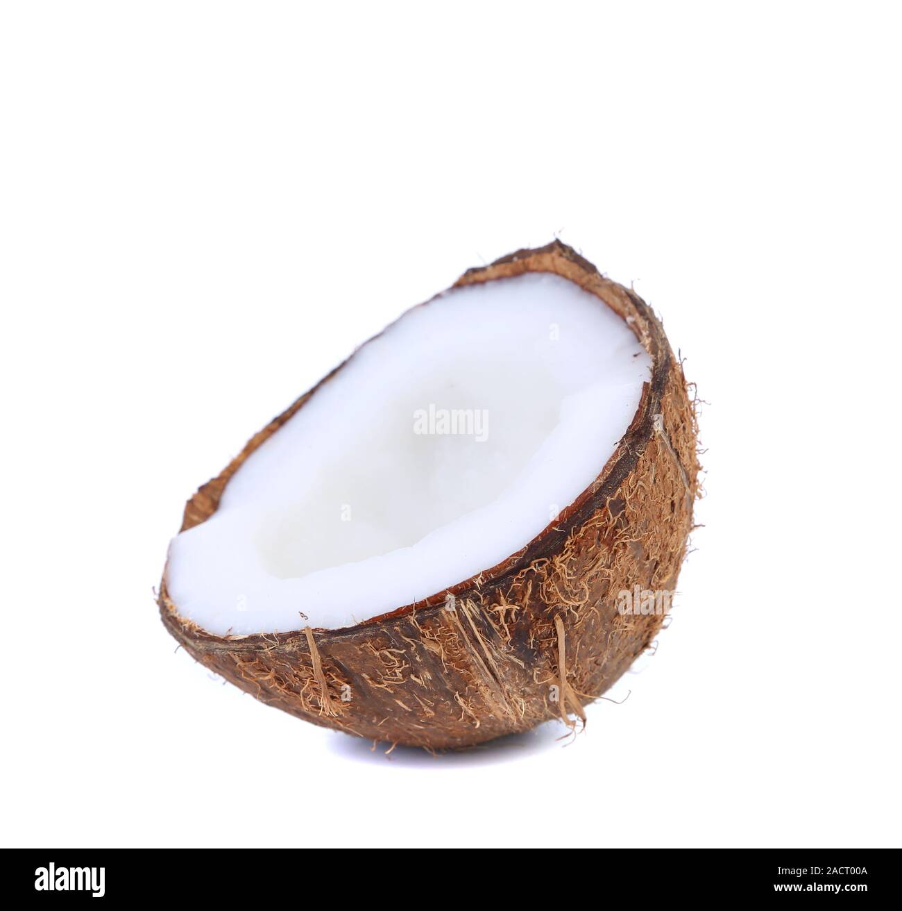 Coconut slice on a white background Stock Photo - Alamy