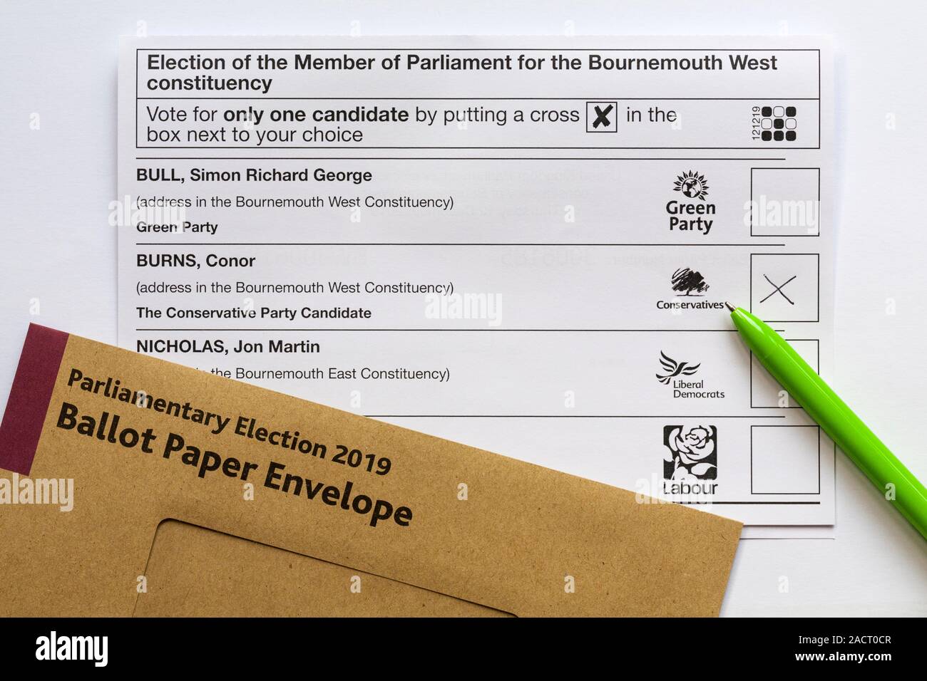 Ballot Paper Uk General Election Stock Photos & Ballot Paper Uk General ...