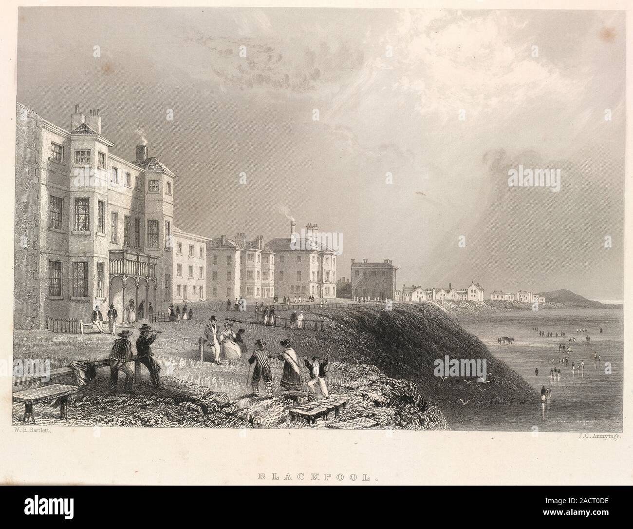 Blackpool. A town and resort in Lancashire on the Irish Sea. Image ...