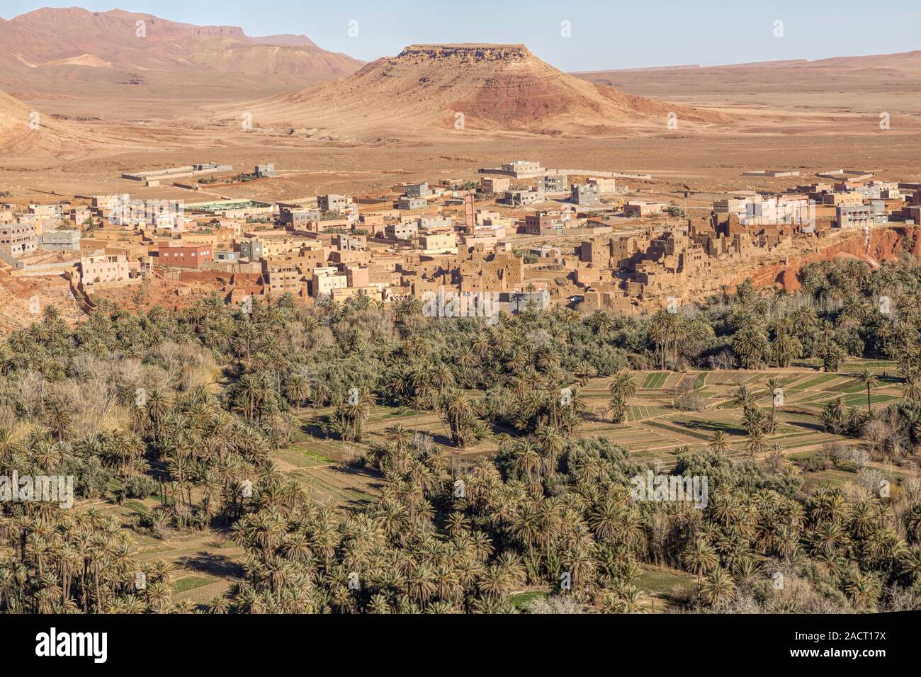 Moroccan landscape with village Stock Photo - Alamy
