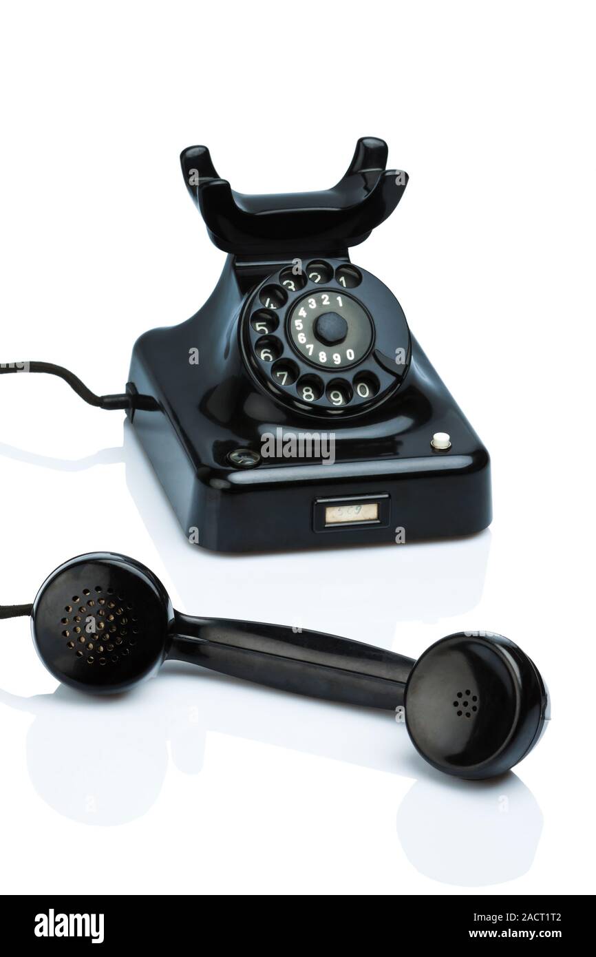 Antique old retro phone Stock Photo - Alamy