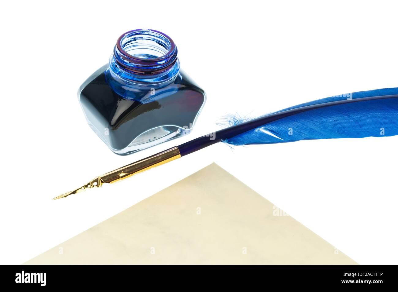 Blue quill feather Stock Photo - Alamy