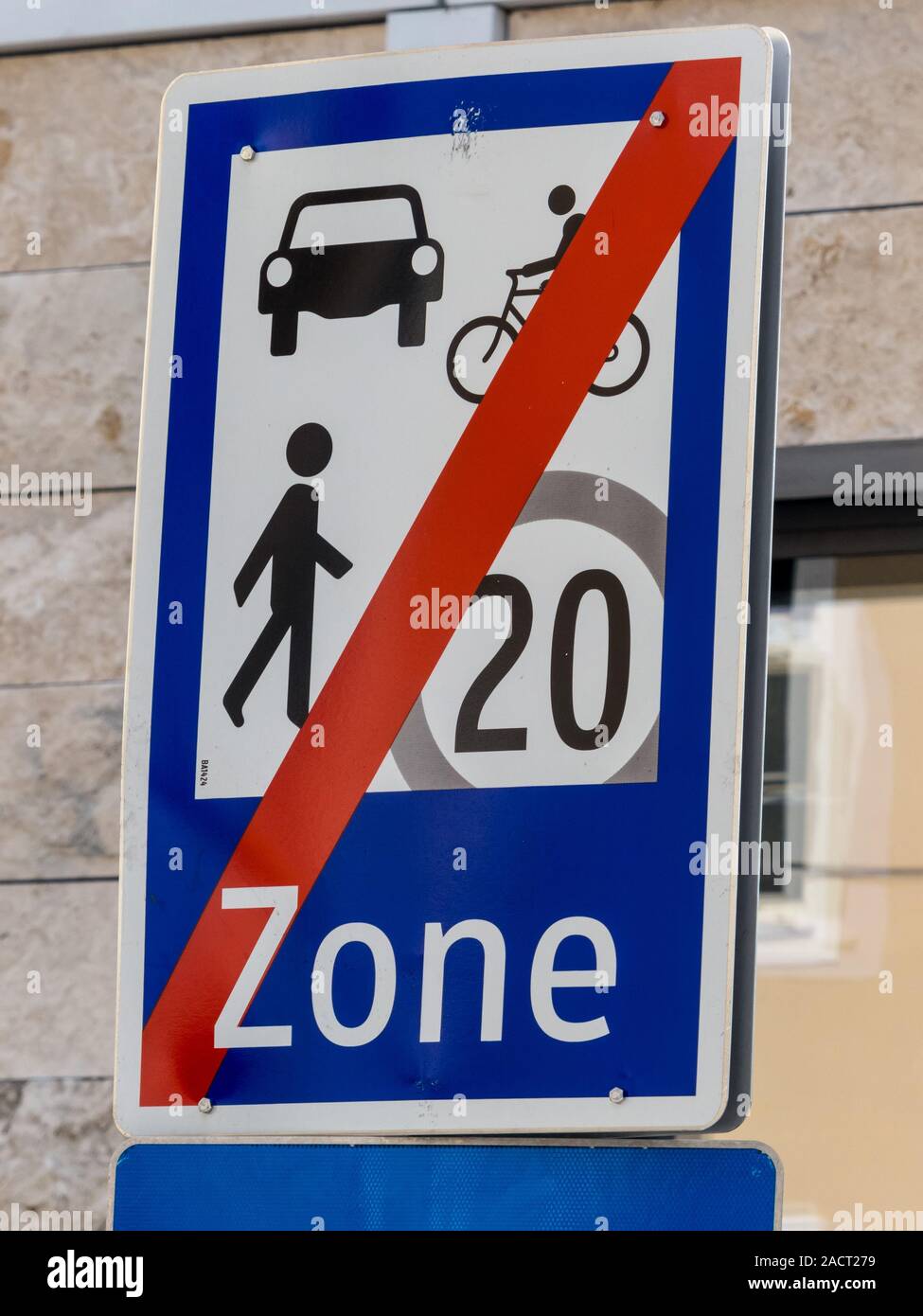 Traffic signs Encounter zone Stock Photo - Alamy