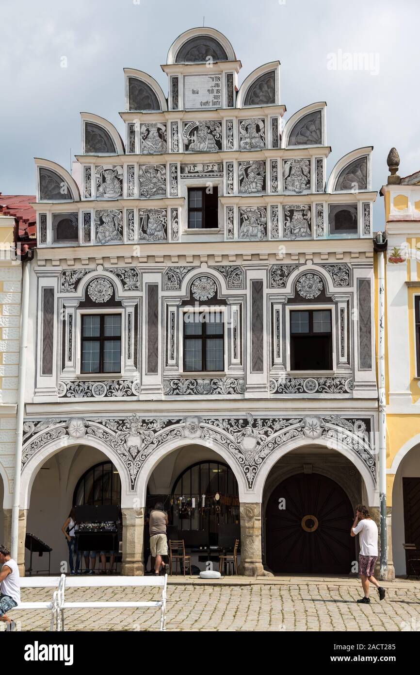 Czech Republic, Telc, town square Stock Photo - Alamy