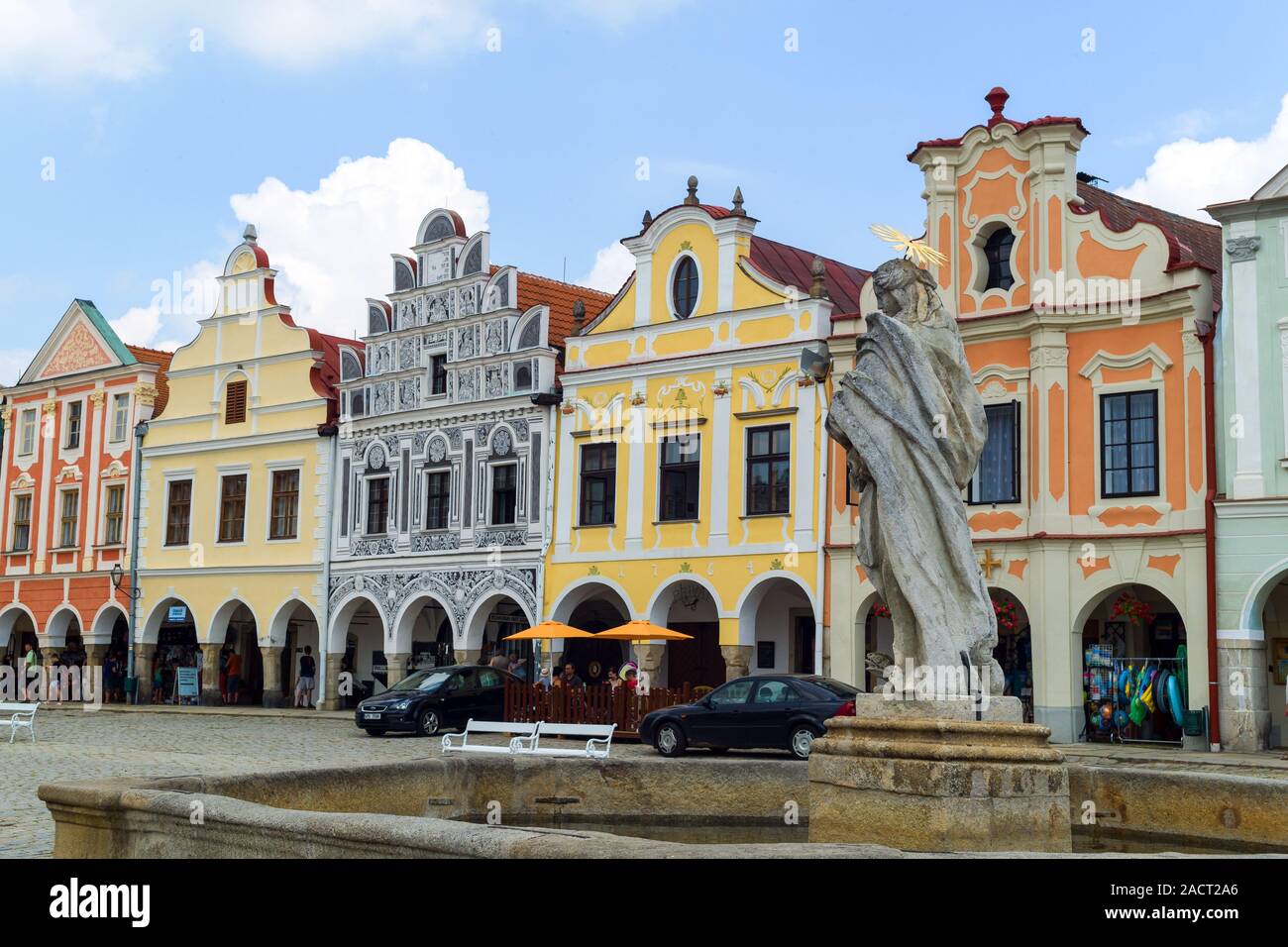 Czech Republic, Telc, town square Stock Photo - Alamy