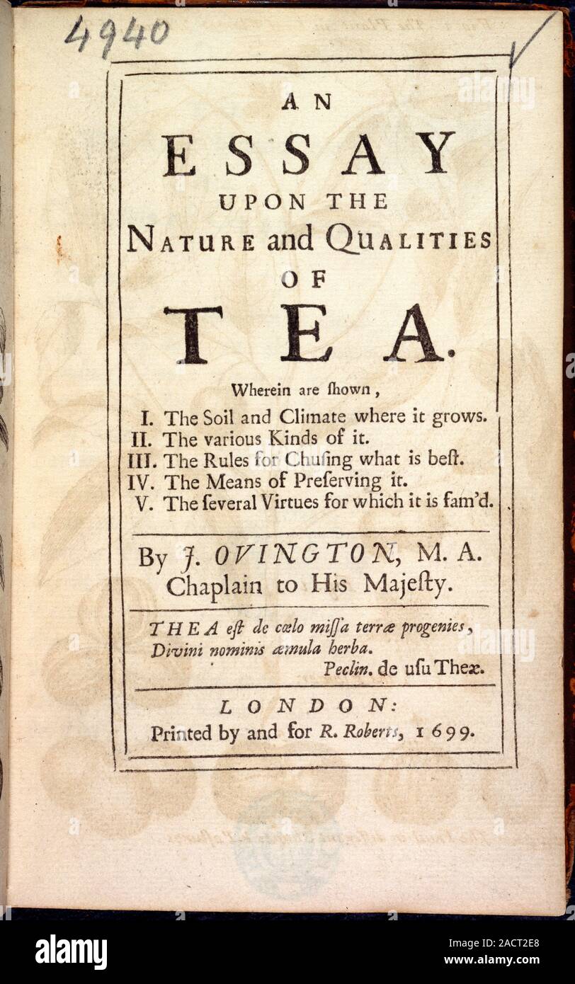 Tea, Page of text. Image taken from An Essay upon the nature and ...