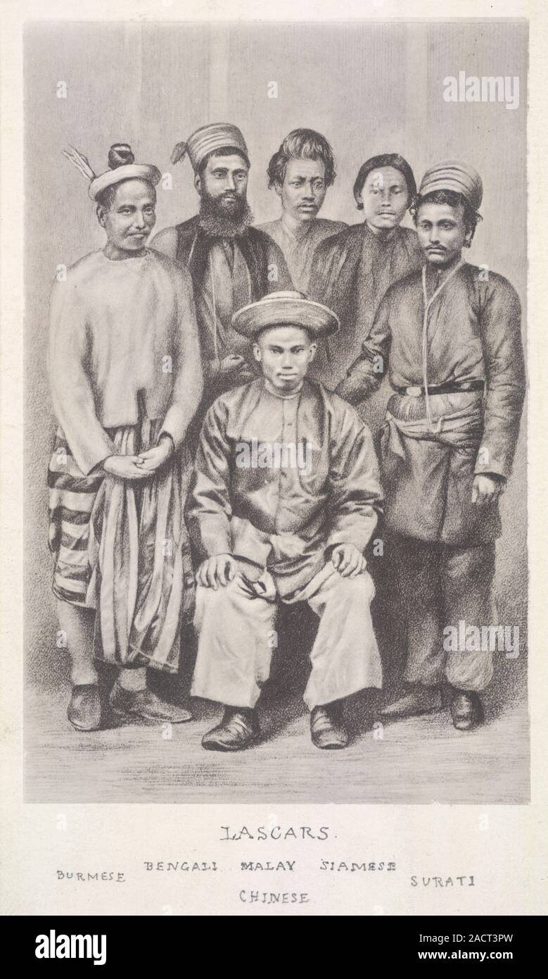 A group of Lascars (sailors). They are described as Bengali, Malay and ...