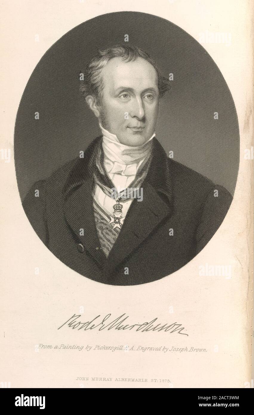 Sir Roderick Impey Murchison (1792-1871). Scottish geologiSt Portrait ...