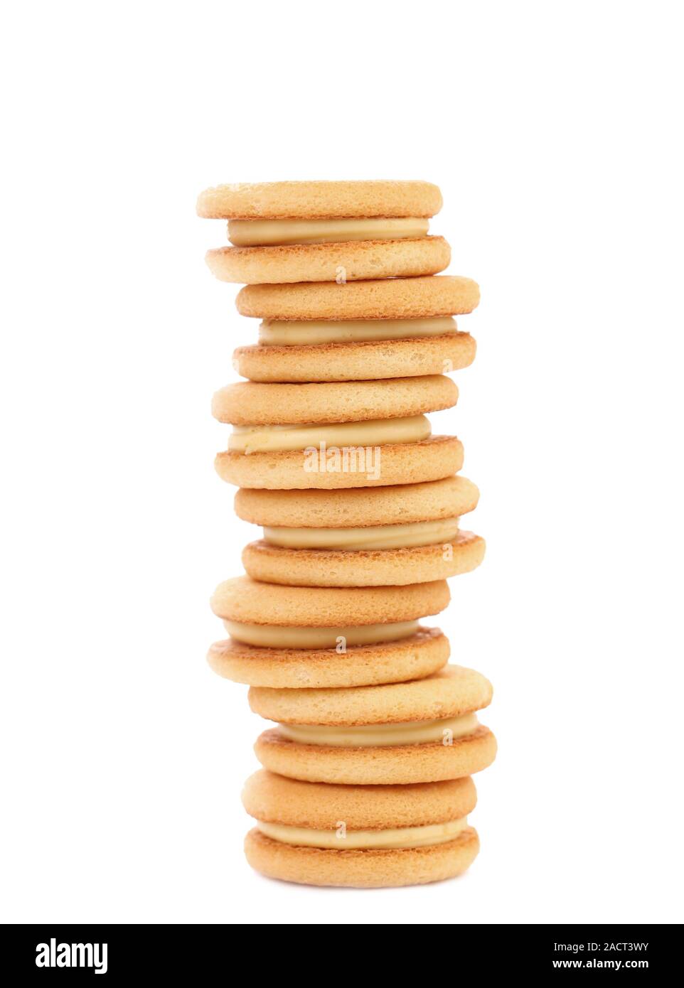 Stake of biscuit sandwich. Close up Stock Photo - Alamy