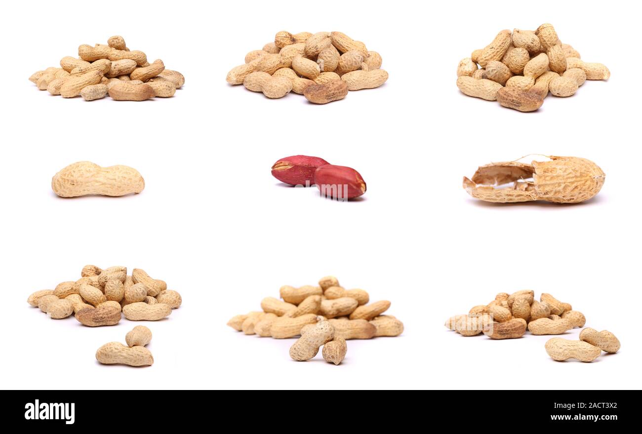 Set of nuts fruit collage background Stock Photo - Alamy