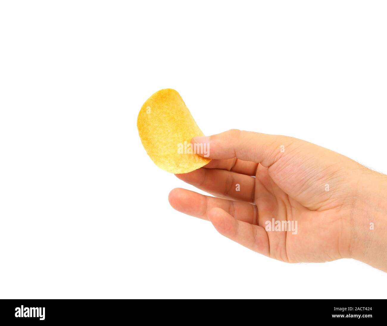 Hand holds potato chips Stock Photo - Alamy
