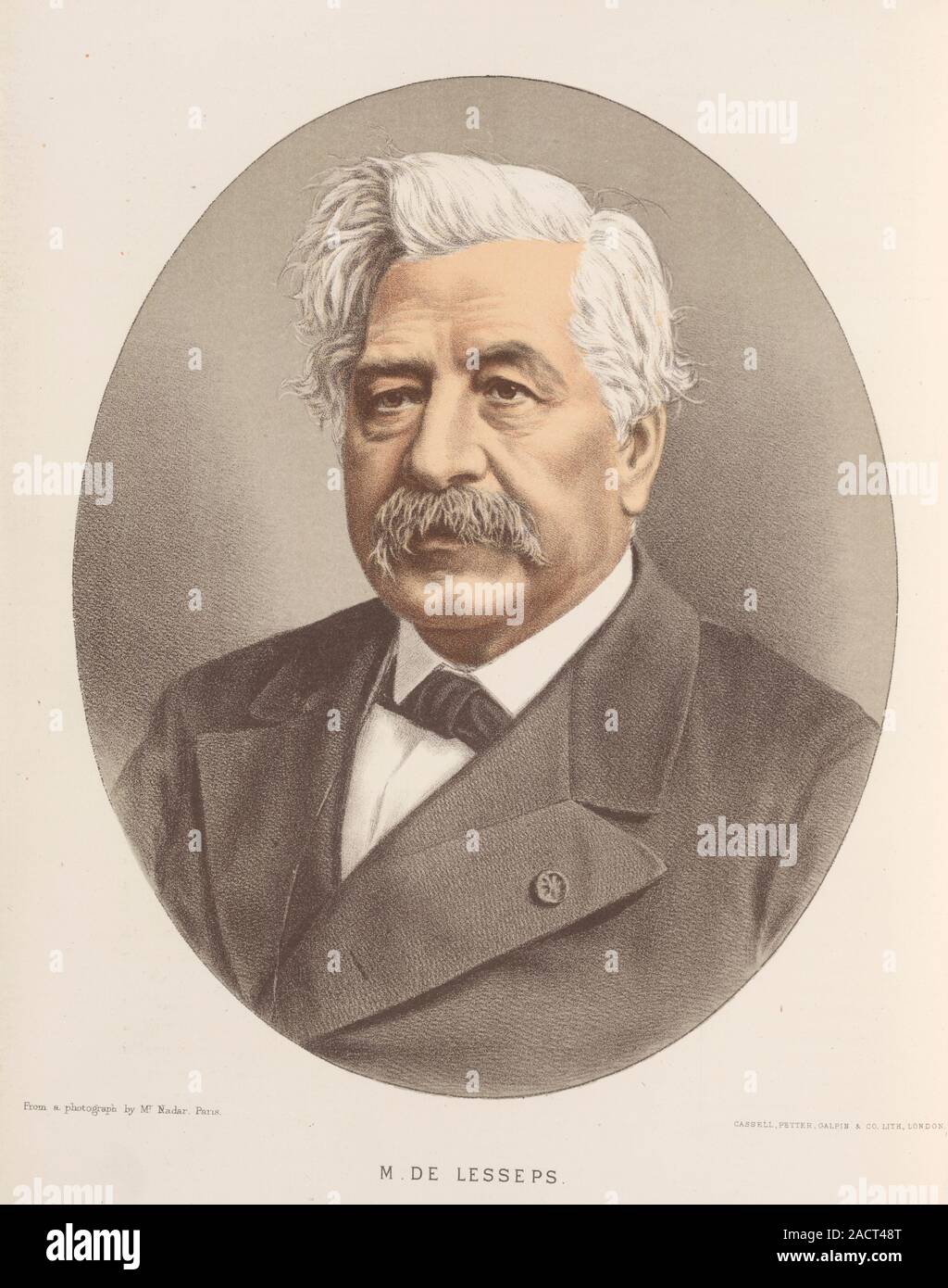 Ferdinand Vicomte de Lesseps (1805-1894). French diplomat and entrepreneur. Portrait. Campaigner ...