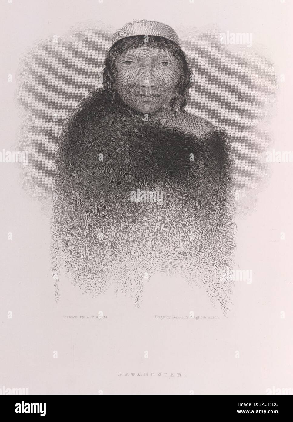 Portrait of a native of Patagonia. Image taken from Narrative of the ...