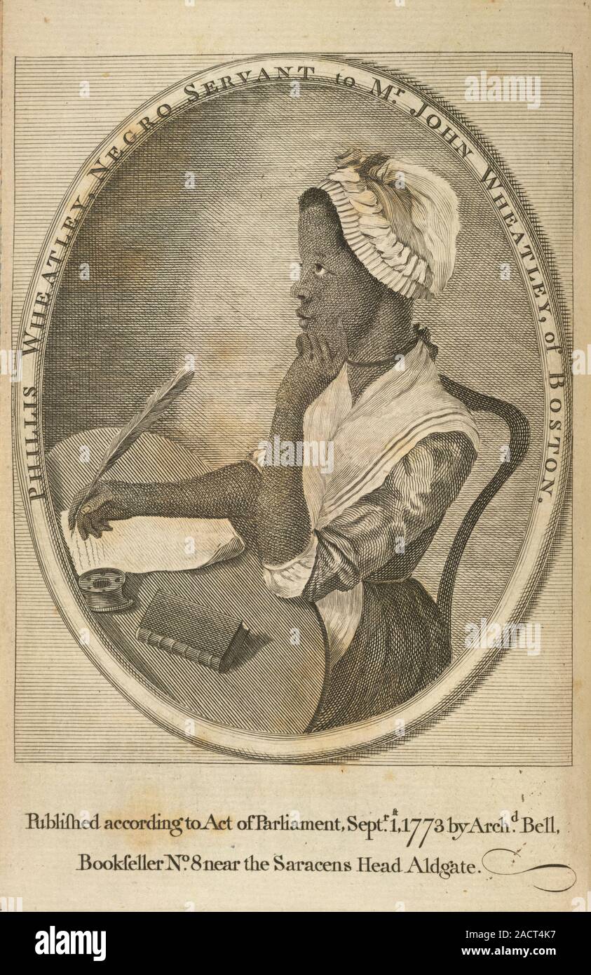 Phillis Wheatley (c.1753-1785). African-American poet. Portrait. She ...